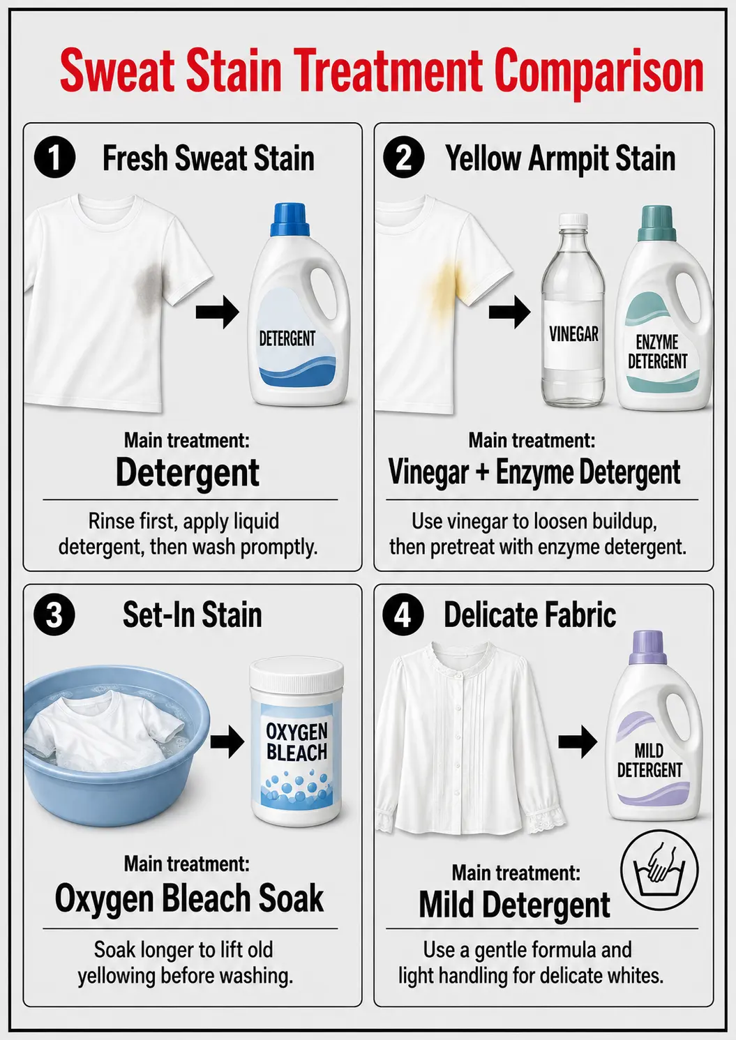 How to Remove Sweat Stains from White Clothes Safely